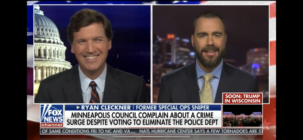 Ryan Cleckner Discusses Defunding Police and Rising Crime on Tucker ...